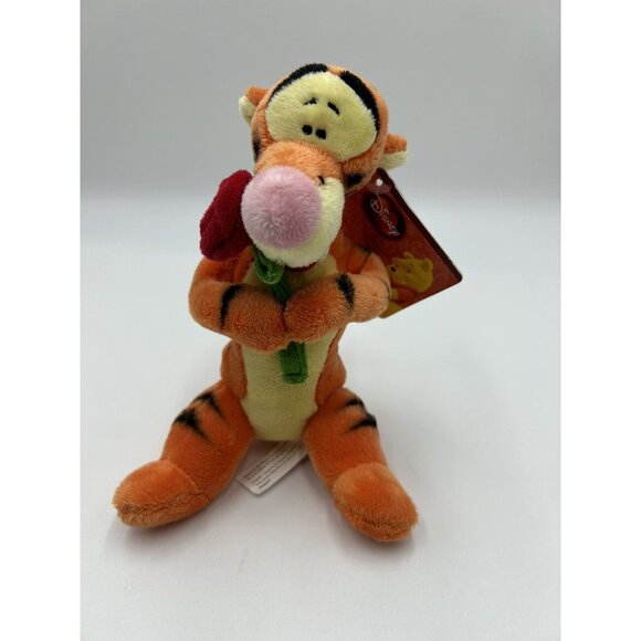 Disney | Toys | Vintage Disney Tigger With Rose 8 In Plush Stuffed ...